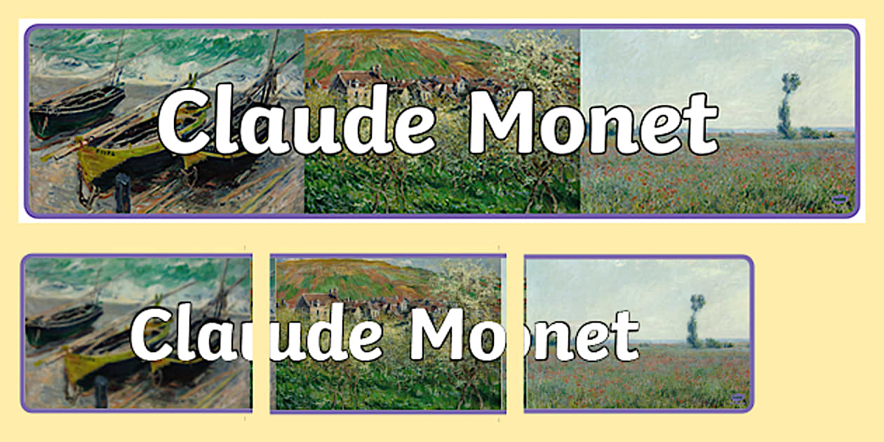Cursive Claude Monet Display Banner (teacher made) - Twinkl