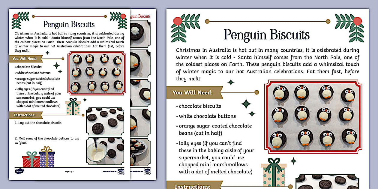 Penguin Biscuits (teacher made) - Twinkl