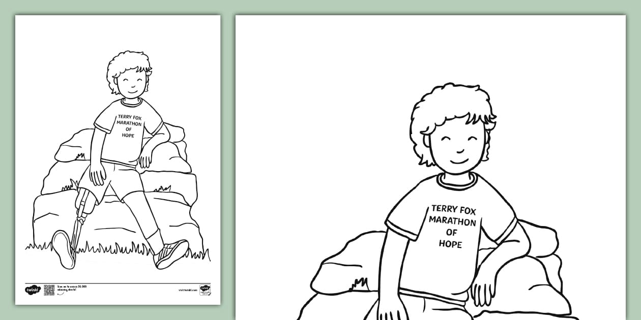Terry Fox Drawing | Colouring Sheets | Twinkl Canada