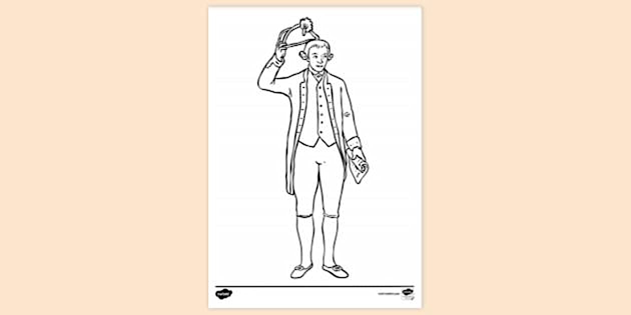 Captain James Cook Colouring | Colouring Sheets - Twinkl