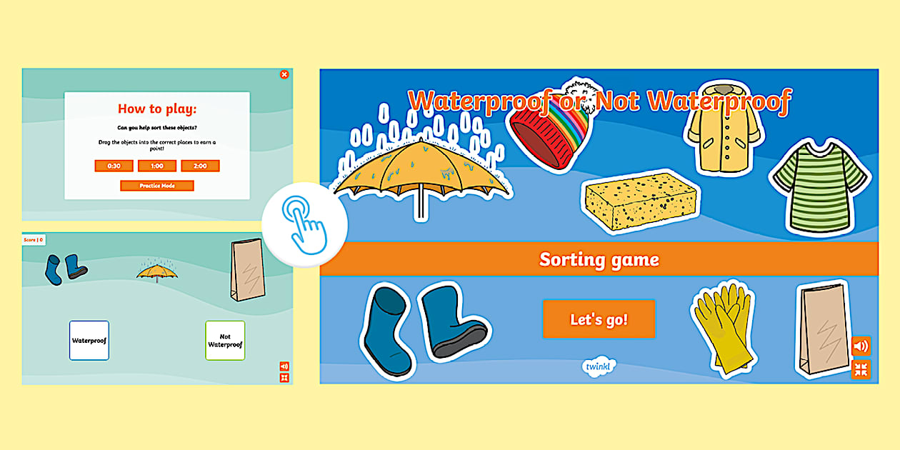 Waterproof or Not Waterproof Interactive Sorting Activity