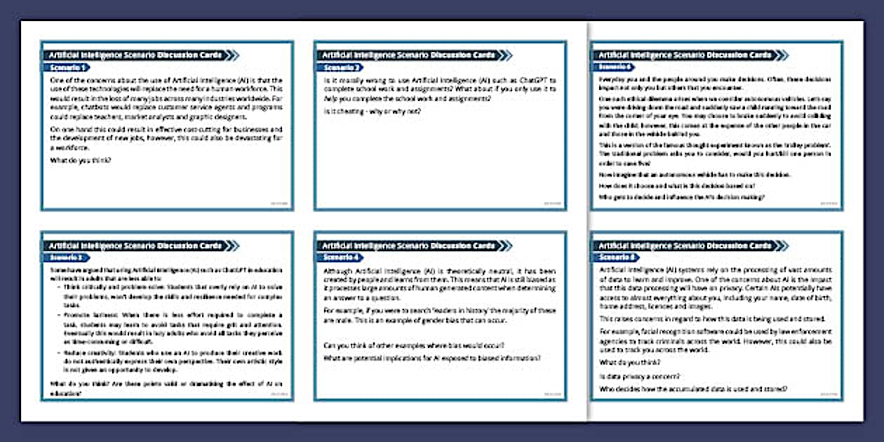 Artificial Intelligence Scenario Cards - Twinkl