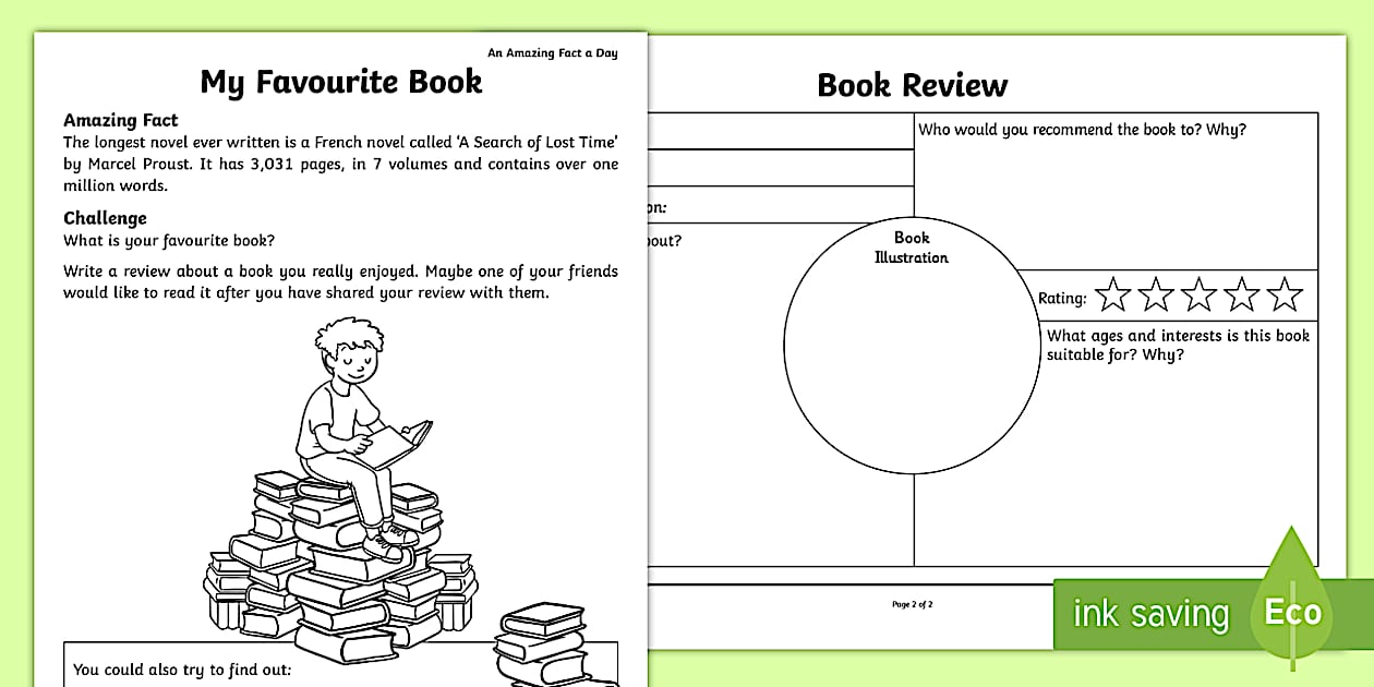 My Favourite Book Worksheet / Worksheet (teacher made)