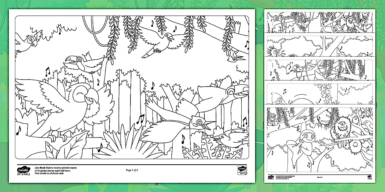 Baby Jungle Animals Colouring Pages | Twinkl Original | EYFS