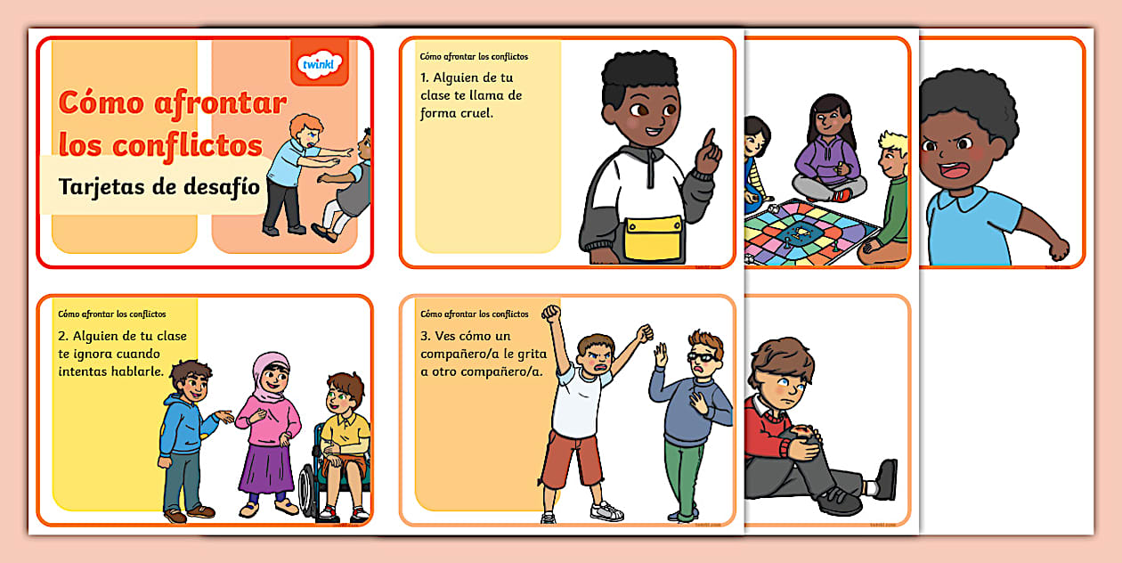 Tarjetas de desafío: Cómo afrontar los conflictos - Twinkl
