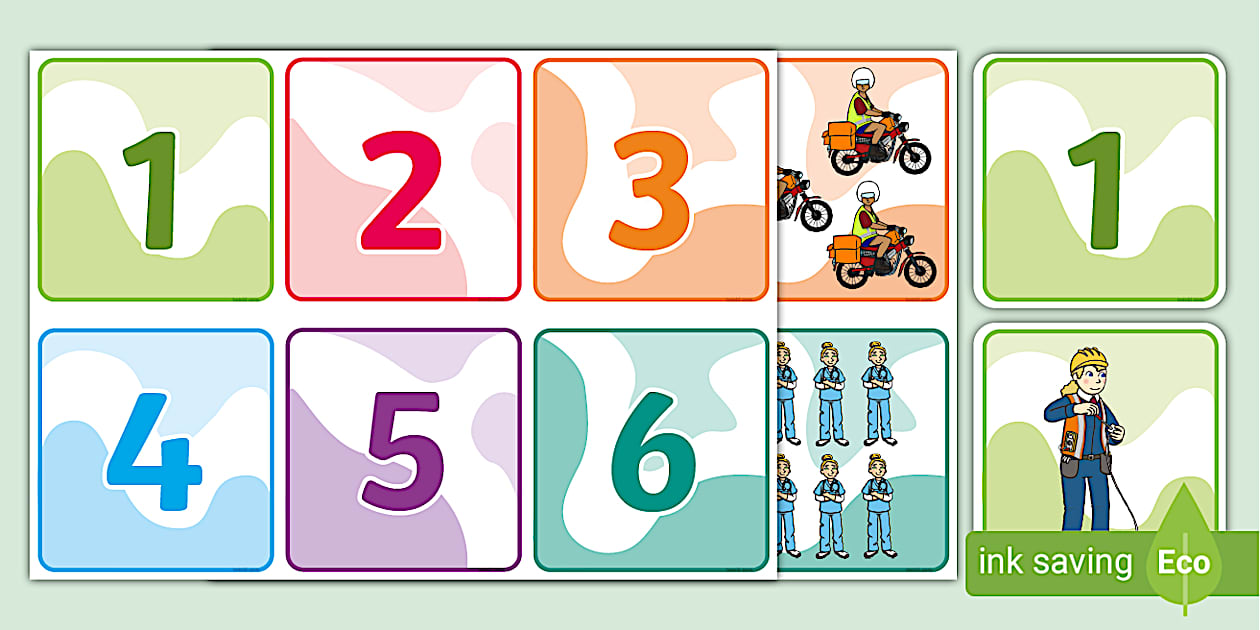 People Who Help Us Themed 1 to 12 Counting Matching Cards