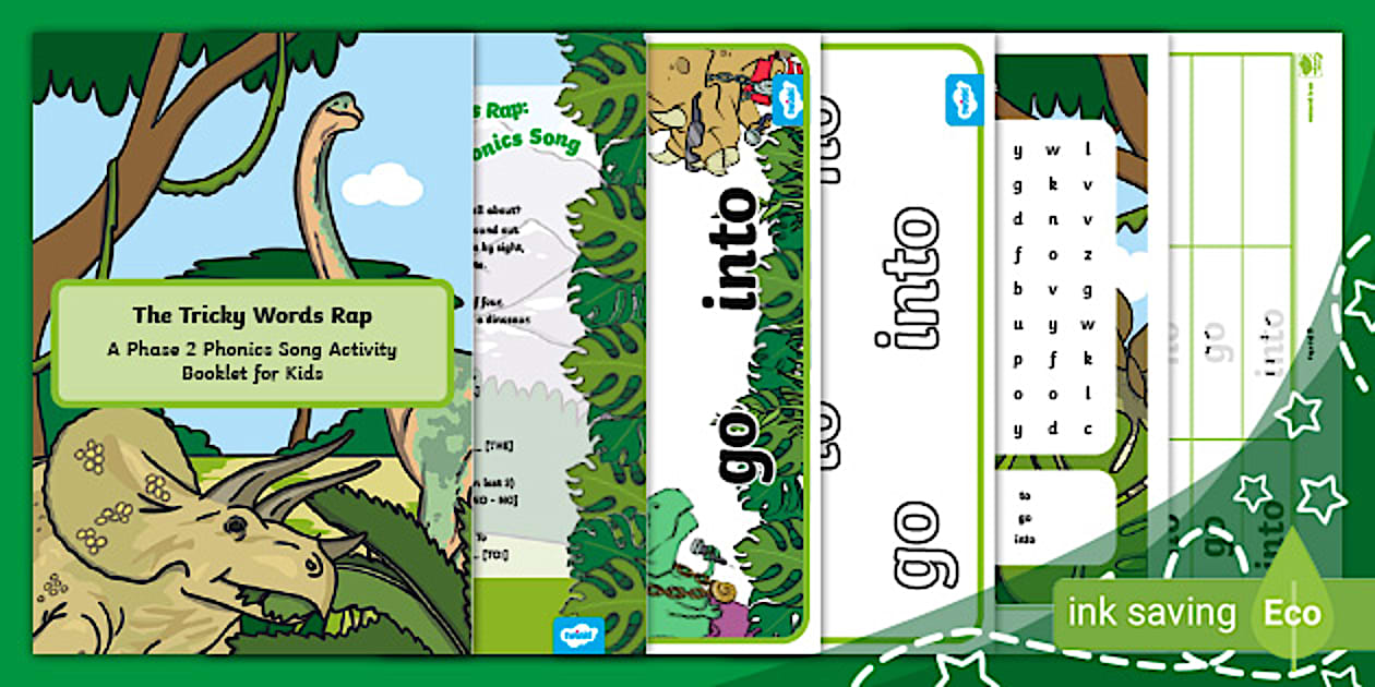 The Tricky Words Rap - A Phase 2 Phonics Song Activity Booklet for Kids