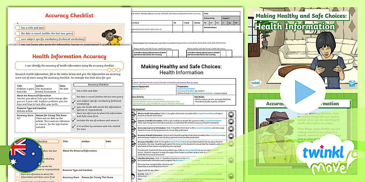 Year 3 Health Making Healthy and Safe Choices: Health Information
