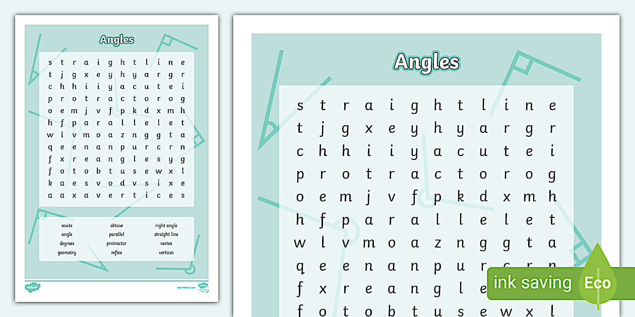 👉 Angles Vocabulary Word Search - Twinkl