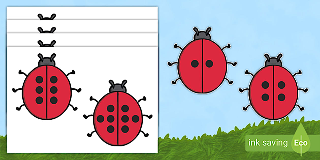 Editable Ladybird Doubles Cut-Outs (Minibeasts) - Twinkl