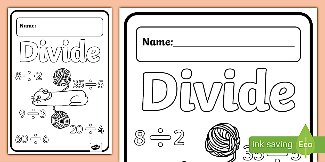Division Sign Themed Colouring Book Cover (teacher made)