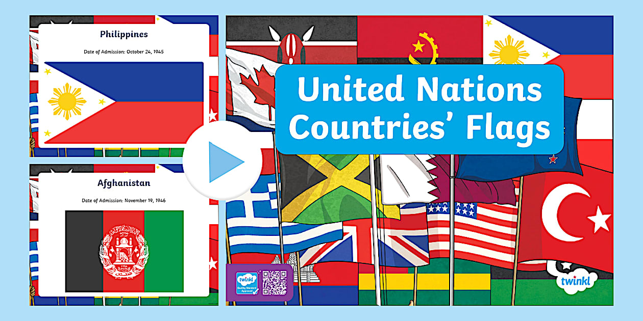 United Nations Countries' Flags (PowerPoint) | Grades 2 - 6 | Twinkl