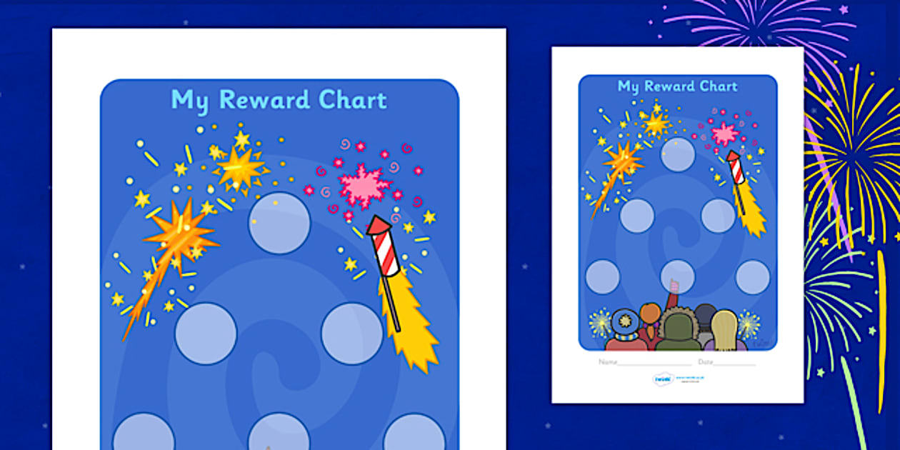 Bonfire Night Sticker Reward Chart (30mm) (teacher made)