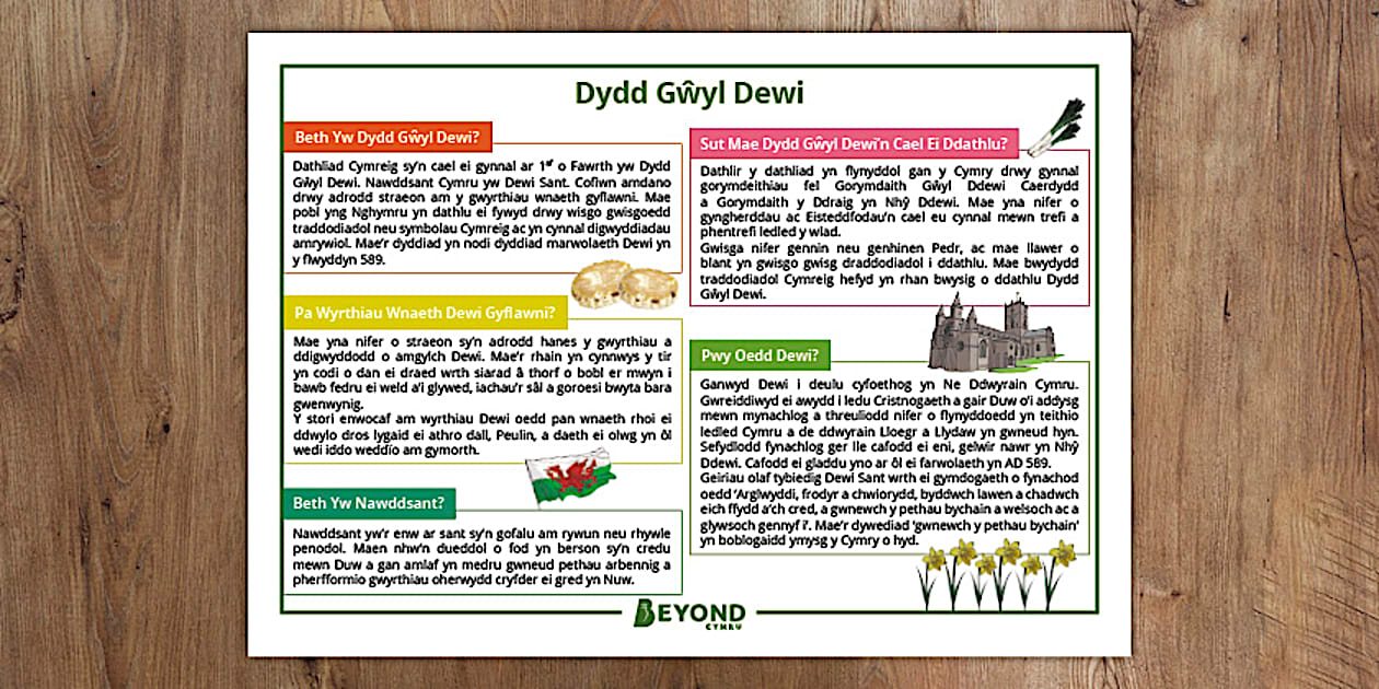 Ffeithlun Dydd Gŵyl Dewi (Teacher-Made) - Twinkl