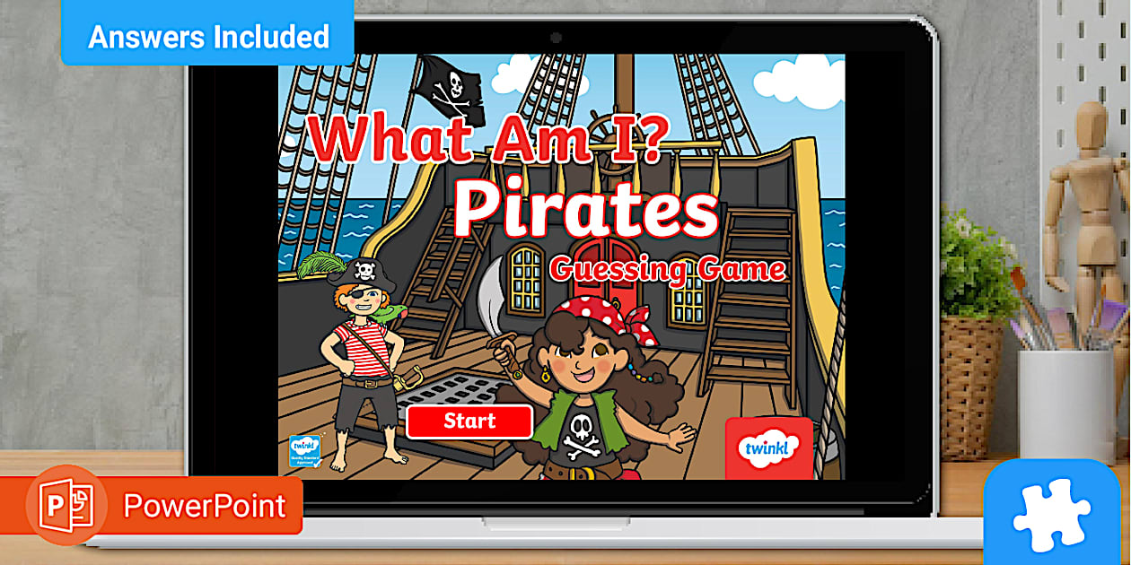 Pirate Themed Fun Guessing Game Puzzle PowerPoint - AL
