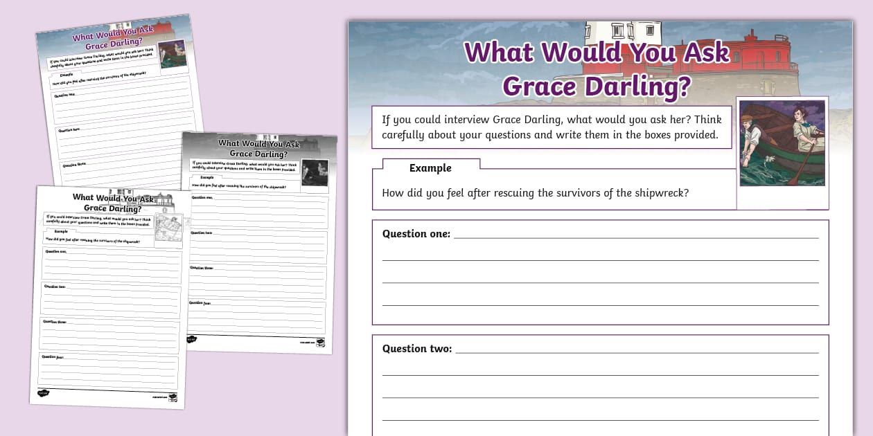 What Would You Ask Grace Darling? Activity Sheet - Twinkl