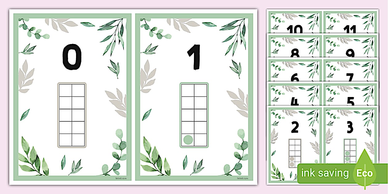 Botanical-Themed Tens Frame 0-30 Number Cards (teacher made)