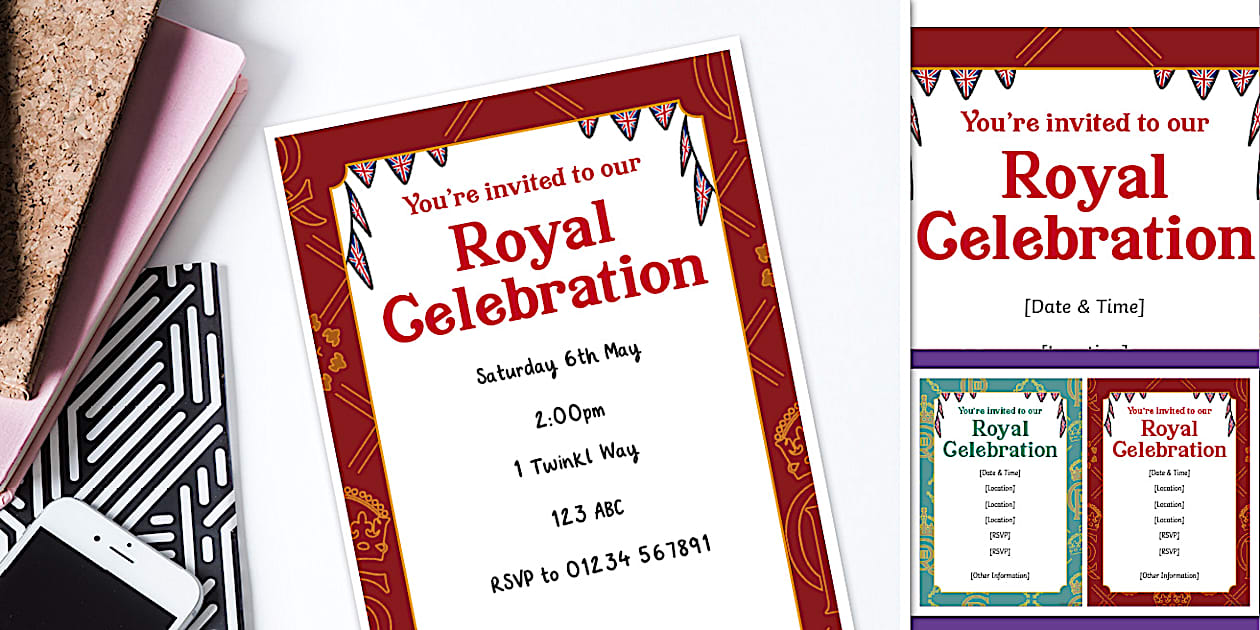 Royal Celebration Party Invitations | Twinkl Party - Twinkl