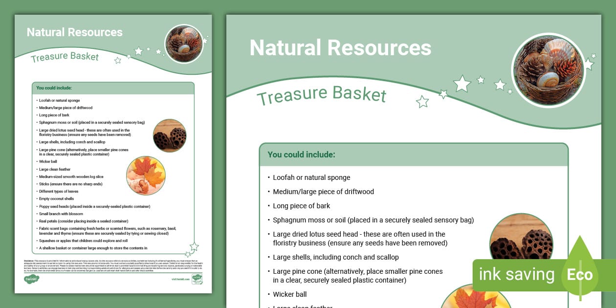 Natural Resources Treasure Basket Ideas | Twinkl