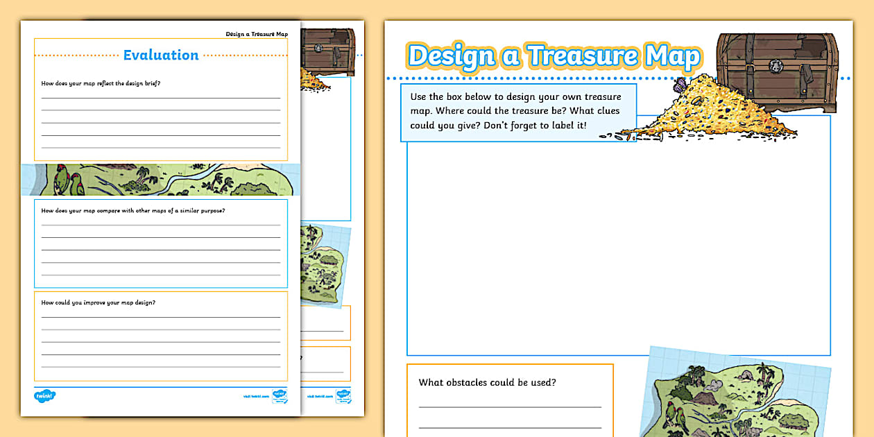 Design a Treasure Map Worksheet (teacher made) - Twinkl