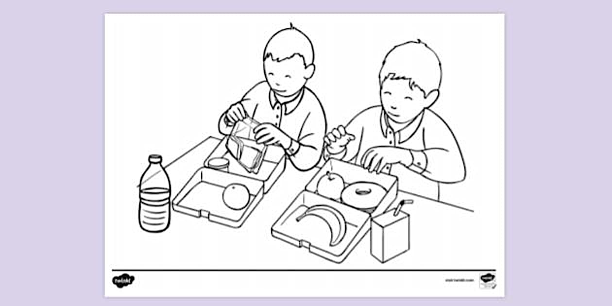 Lunch Time Colouring Sheet - Primary Resources - Twinkl