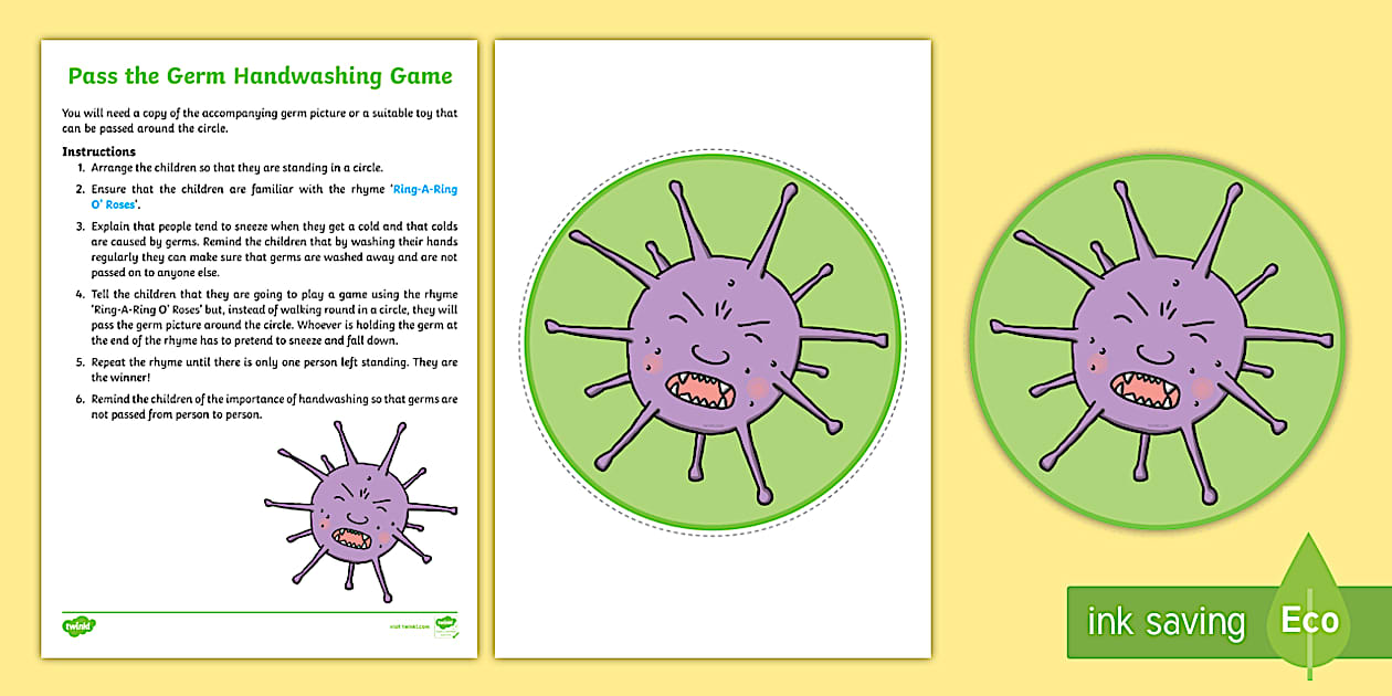 Pass the Germ, Bacteria Game for Handwashing | twinkl