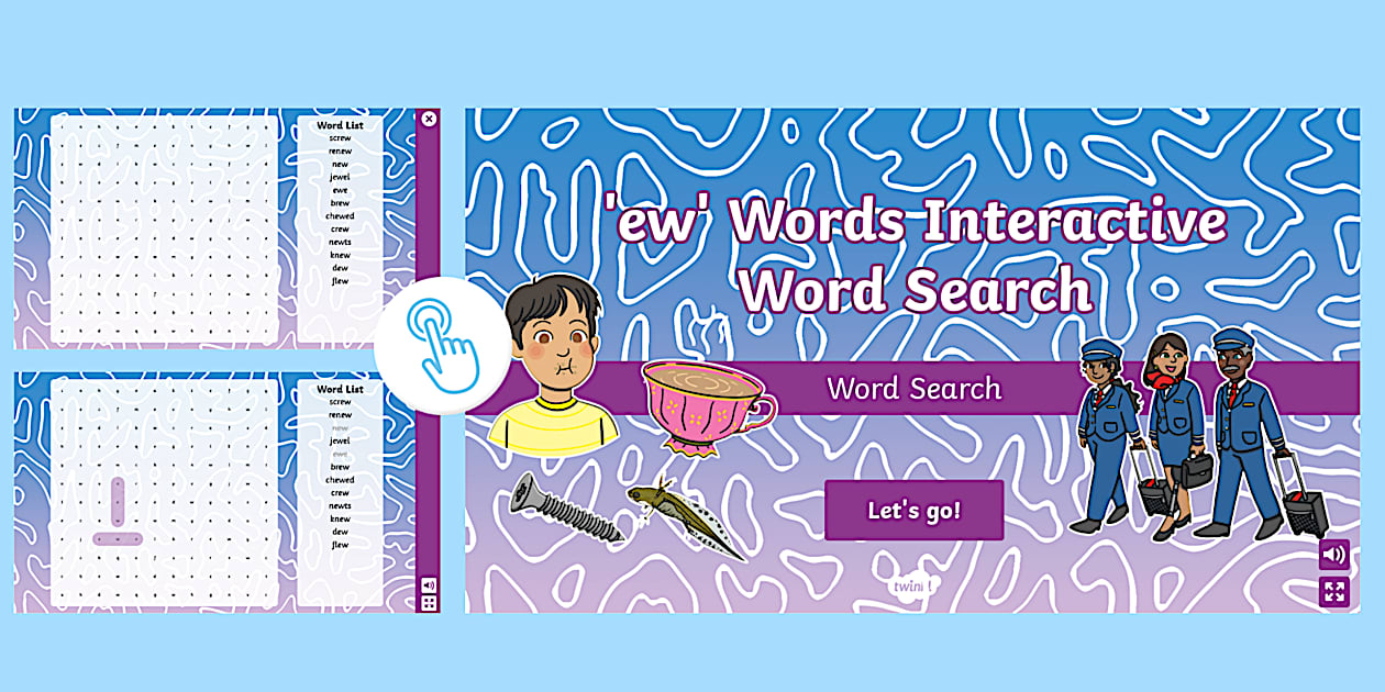 'ew' Words Interactive Word Search (teacher made) - Twinkl
