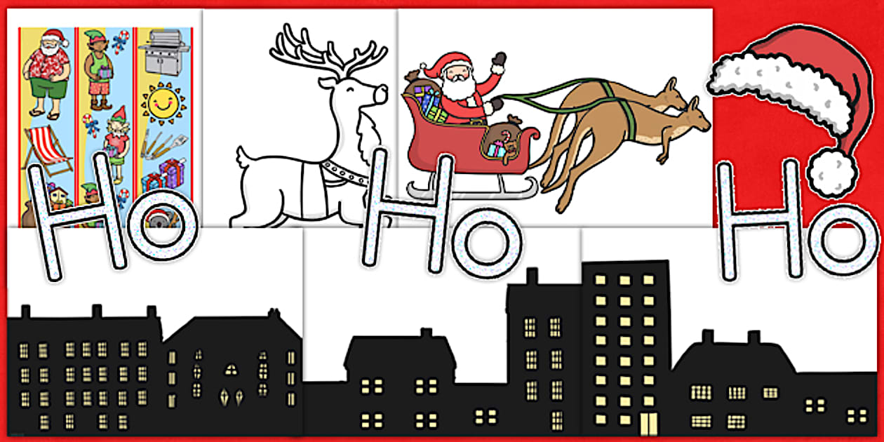 Ready Made Santa Sledge Christmas Display Pack - Twinkl