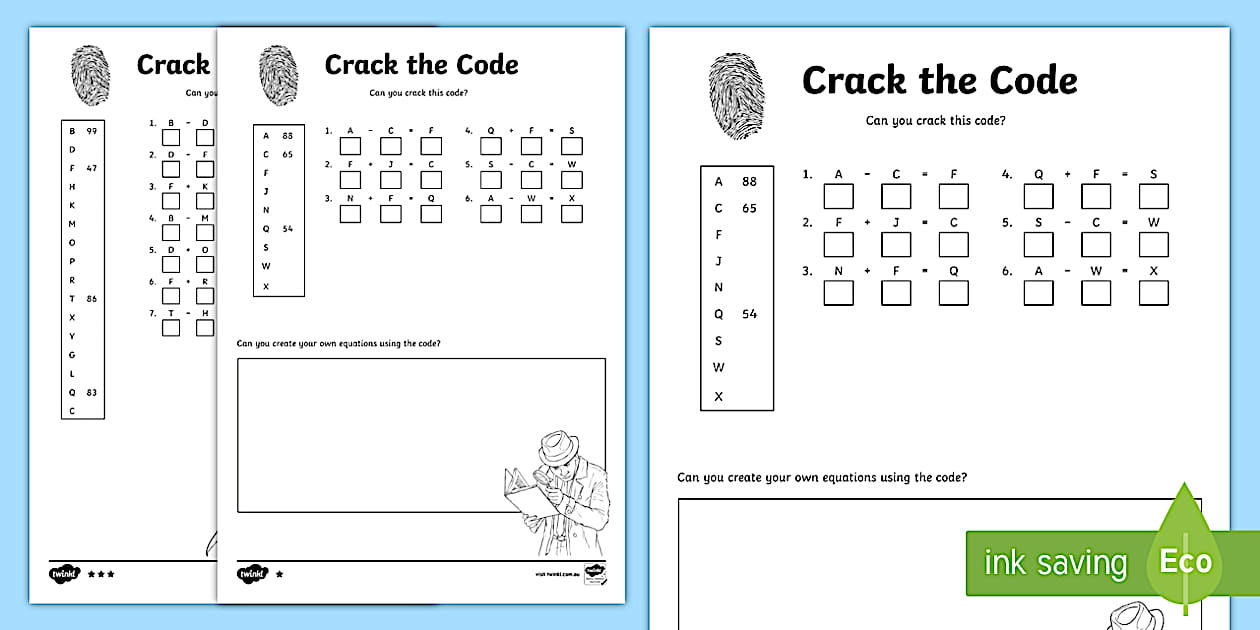 Crack the Code Addition and Subtraction to 100 Differentiated Worksheets