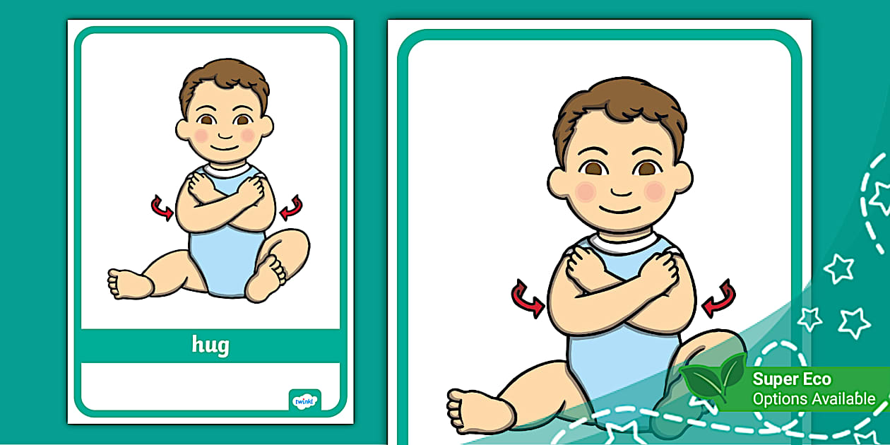 FREE! - Baby Sign Poster: Hug (teacher made) - Twinkl