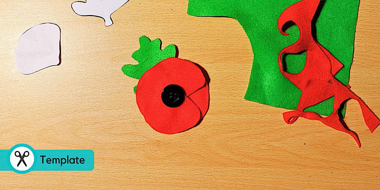 Felt Poppy | Remembrance Day Crafts (teacher made) - Twinkl