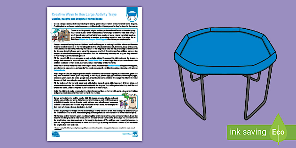 Castles, Knights and Dragon-Themed Ideas for Activity Trays
