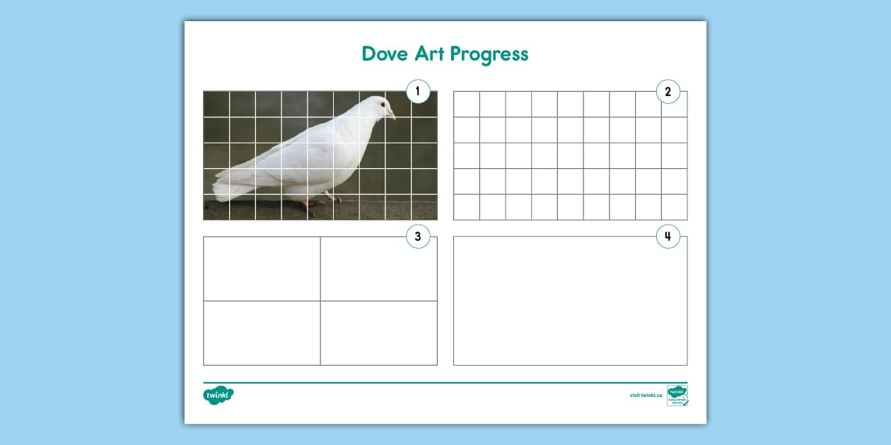 Dove Art Progress Template (teacher made) - Twinkl