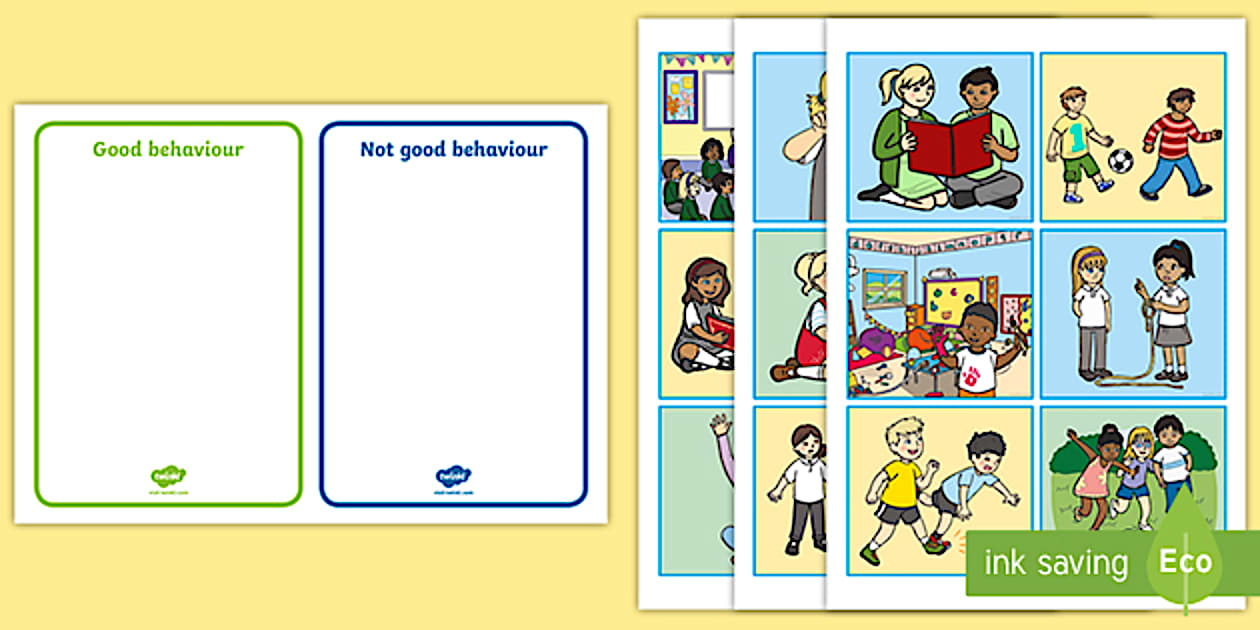 Classroom Behaviour Sorting and Discussion Cards - Twinkl