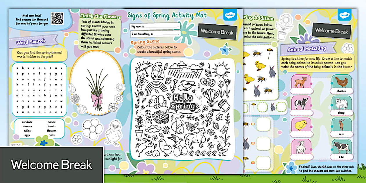 Welcome Break: Easter 26 Activity Mat with Answers