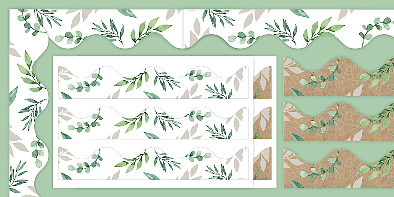 A3 Botanical-Themed Wavy Display Borders (teacher made)