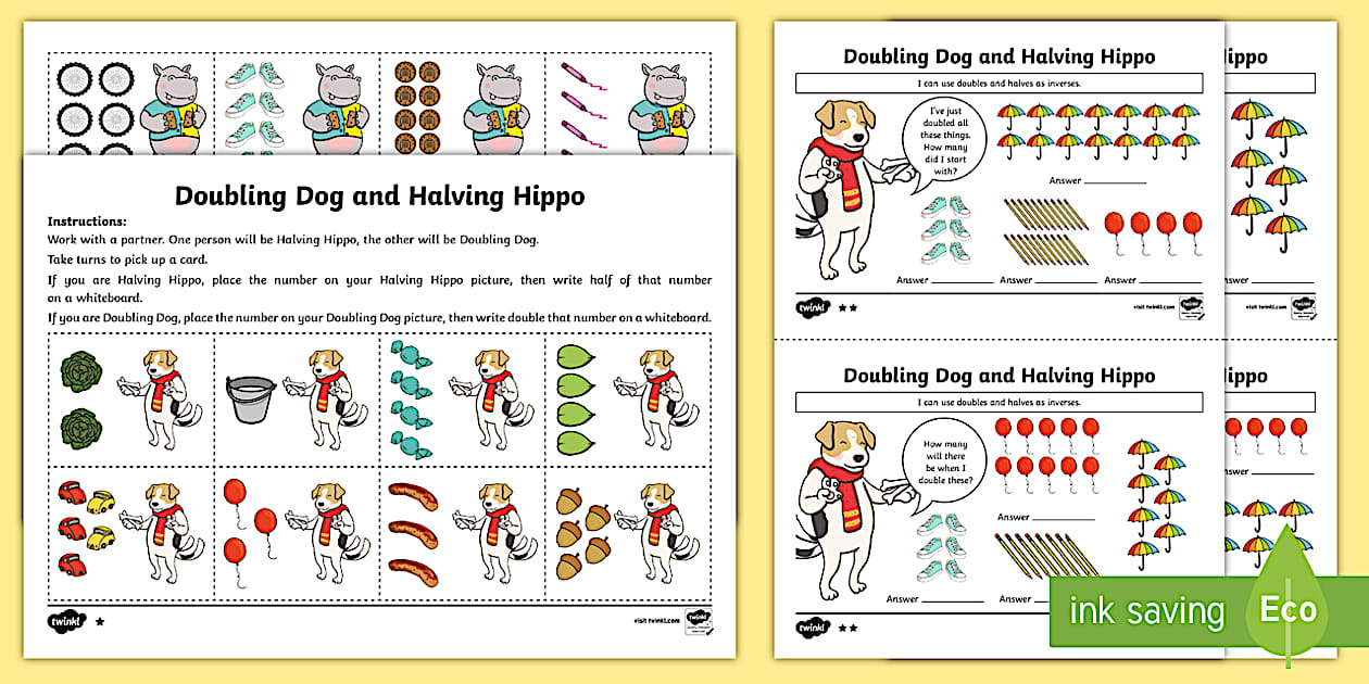 Doubling and Halving Worksheet / Worksheet (teacher made)