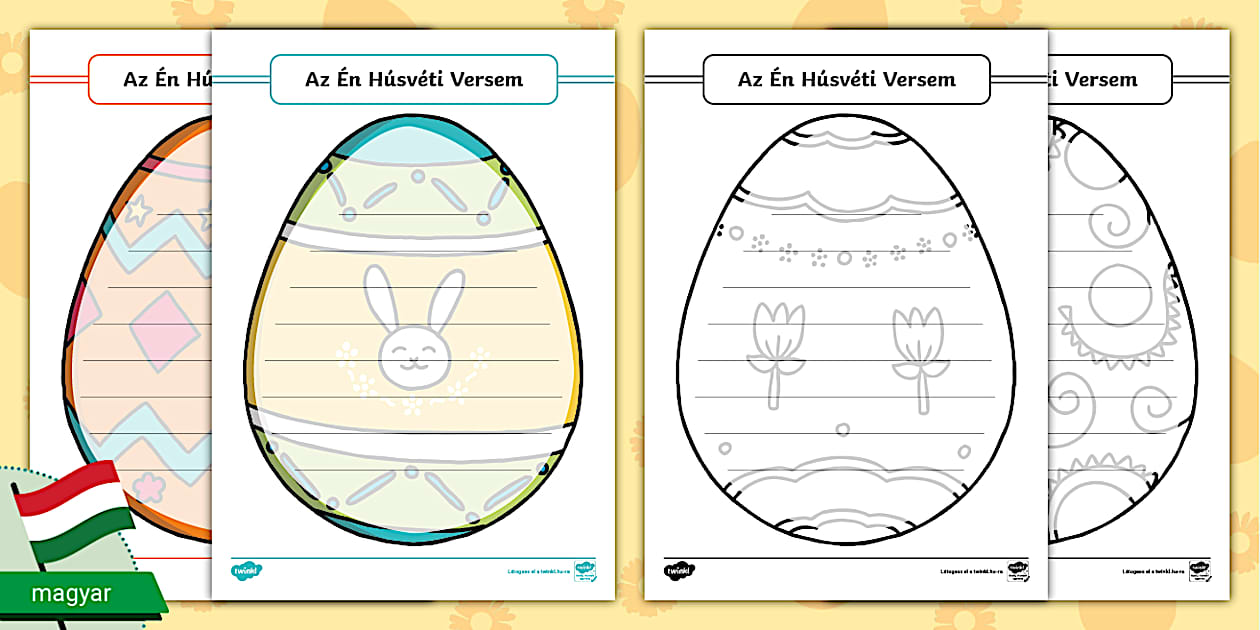Az Én Húsvéti Versem Sablonok - Nyomtatható Feladat - Twinkl