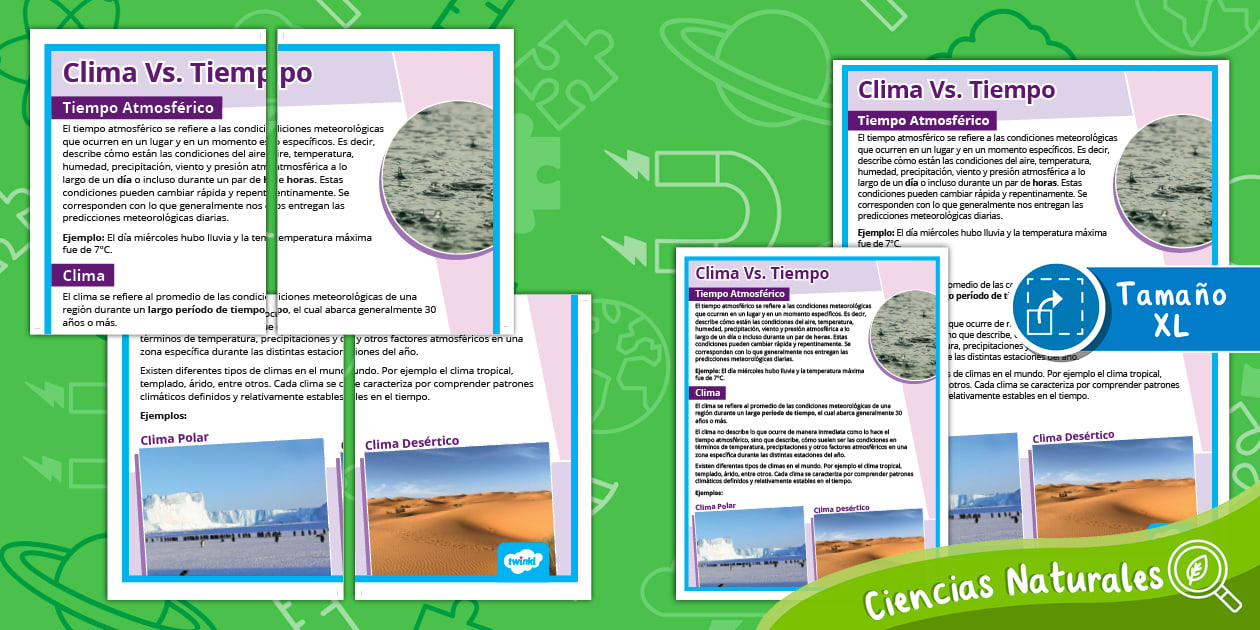 Clima | Tiempo | Póster | Diferencias | Atmosférico | 7°