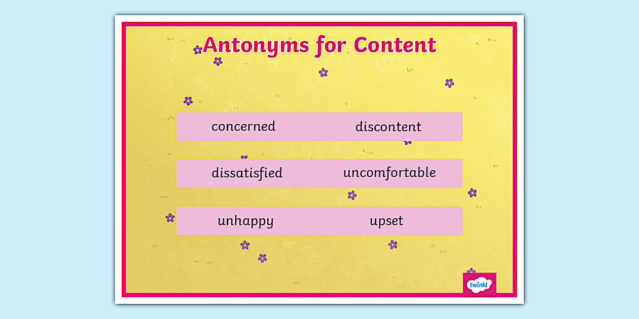 Opposite Word for Content Word Mat (Teacher-Made) - Twinkl