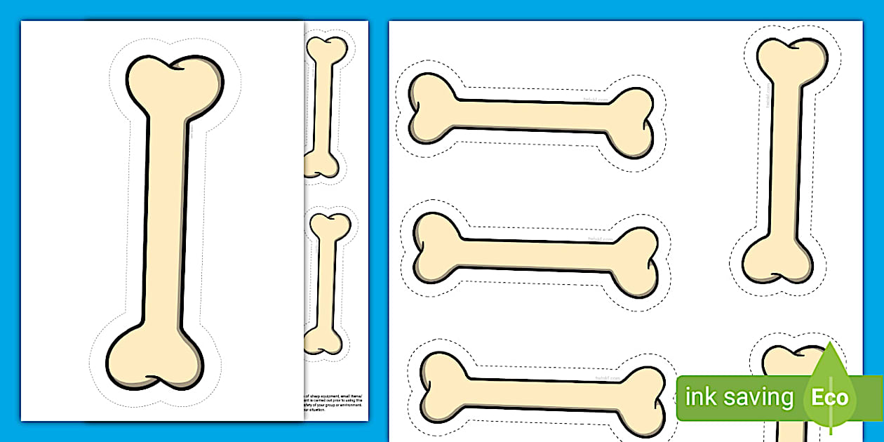 Cartoon Dog Bone Cut-Outs (teacher made) - Twinkl