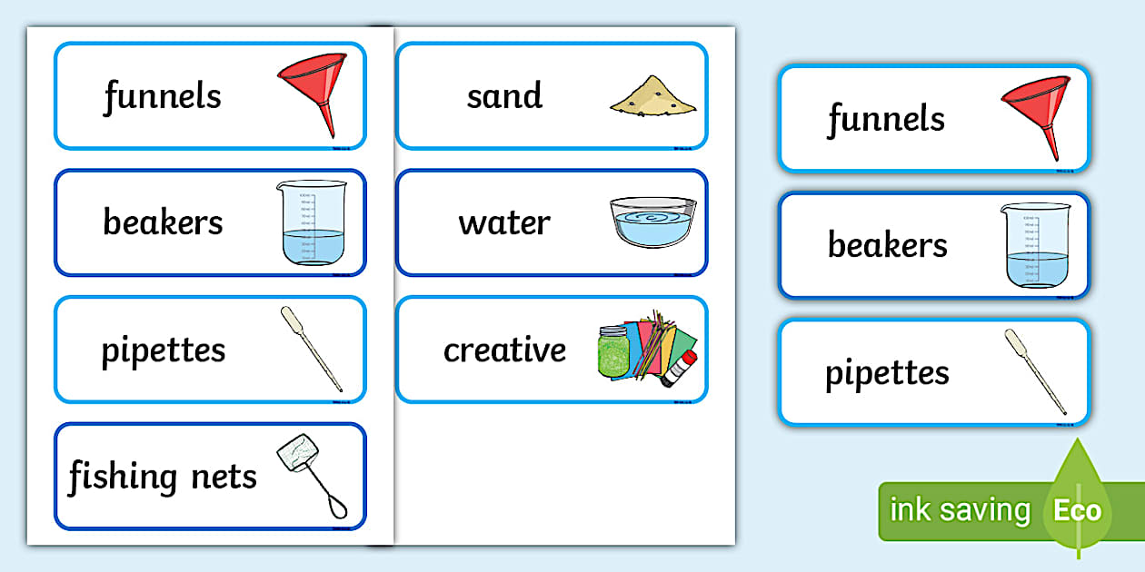 Editable Water Area Tray Name Labels (teacher made) - Twinkl