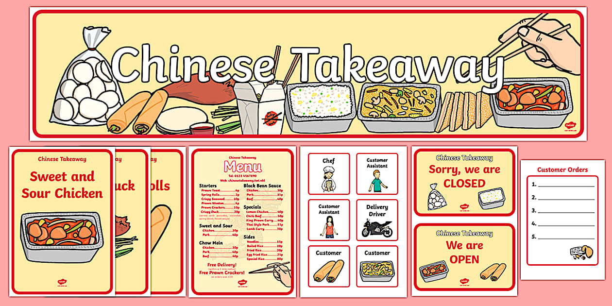Editable Chinese Take Away Role Play Pack (professor feito)