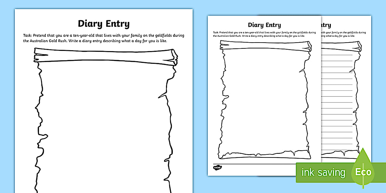 Diary Entry Worksheet (teacher made) - Twinkl
