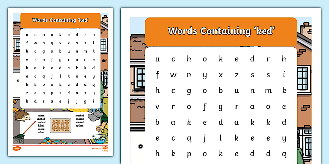 Words Containing 'ked' Word Search (teacher made) - Twinkl