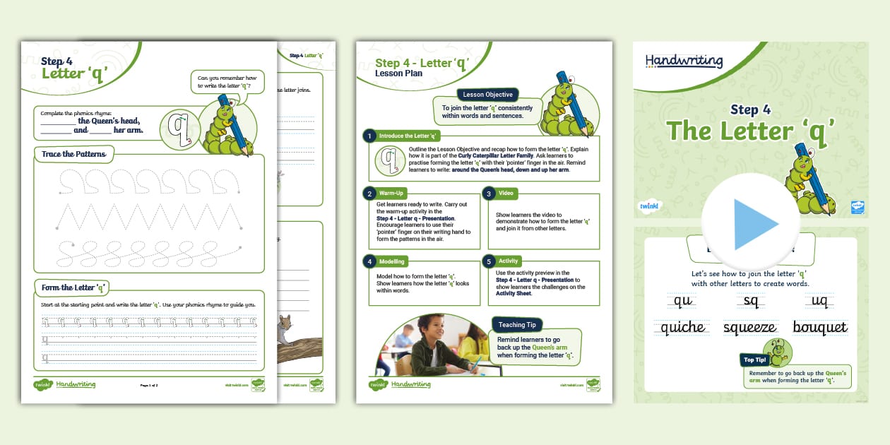 Step 4 Joined Handwriting Letter ‘q’ Pack (teacher made)