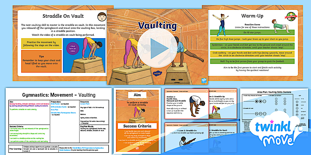 Vaulting - Year 4 PE Lesson (teacher made) - Twinkl