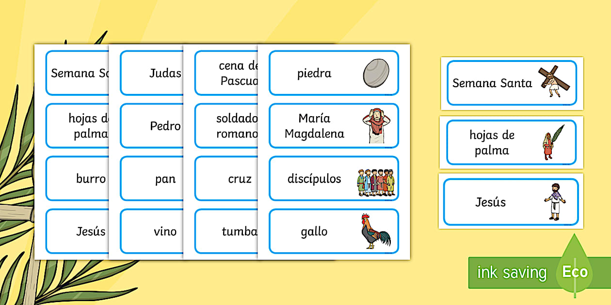 Tarjetas de vocabulario: La Semana Santa (teacher made)