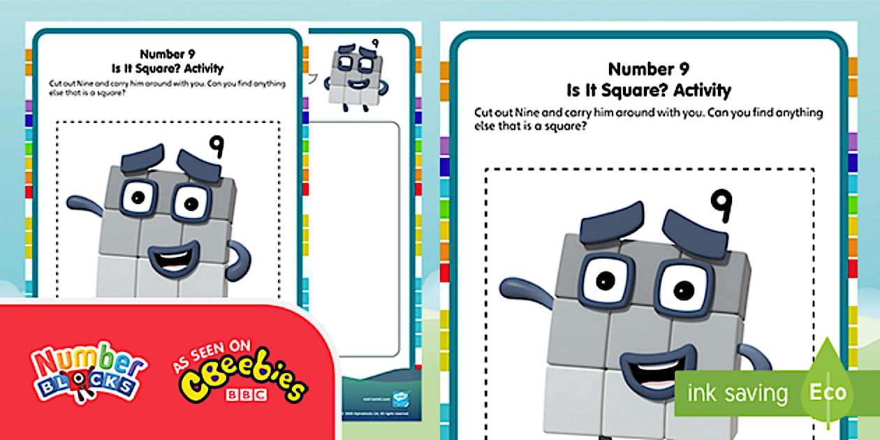 👉 Numberblocks: Number Nine Is It Square? Activity