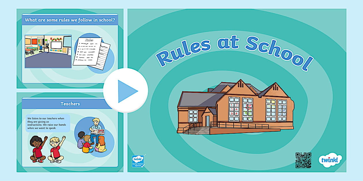 Rules At School PowerPoint (teacher made) - Twinkl